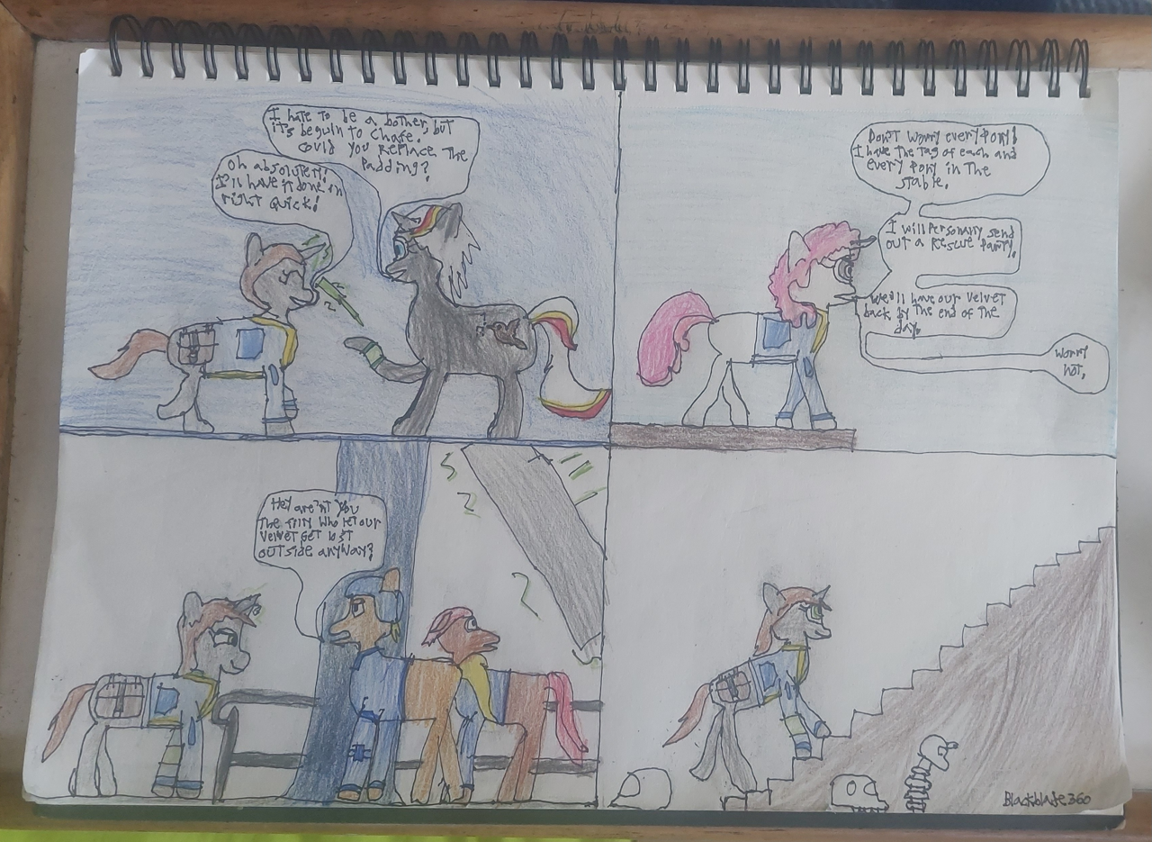 #3339181 - safe, artist:blackblade360, oc, oc:littlepip, oc:velvet ...