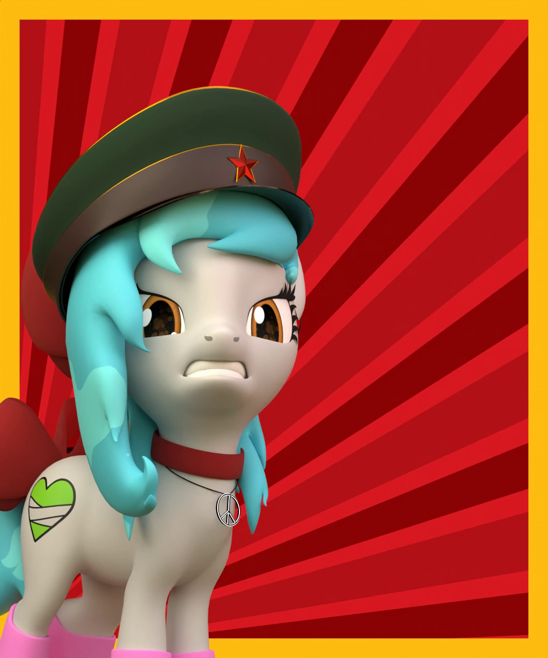 #3339184 - safe, artist:the luna fan, oc, oc:sweet elis, 3d, angry ...