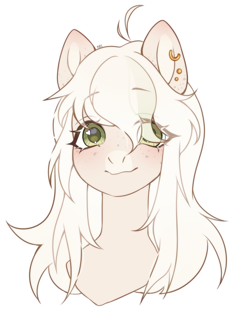 #3339864 - safe, artist:ruru_01, oc, oc only, pony, ear piercing, green ...
