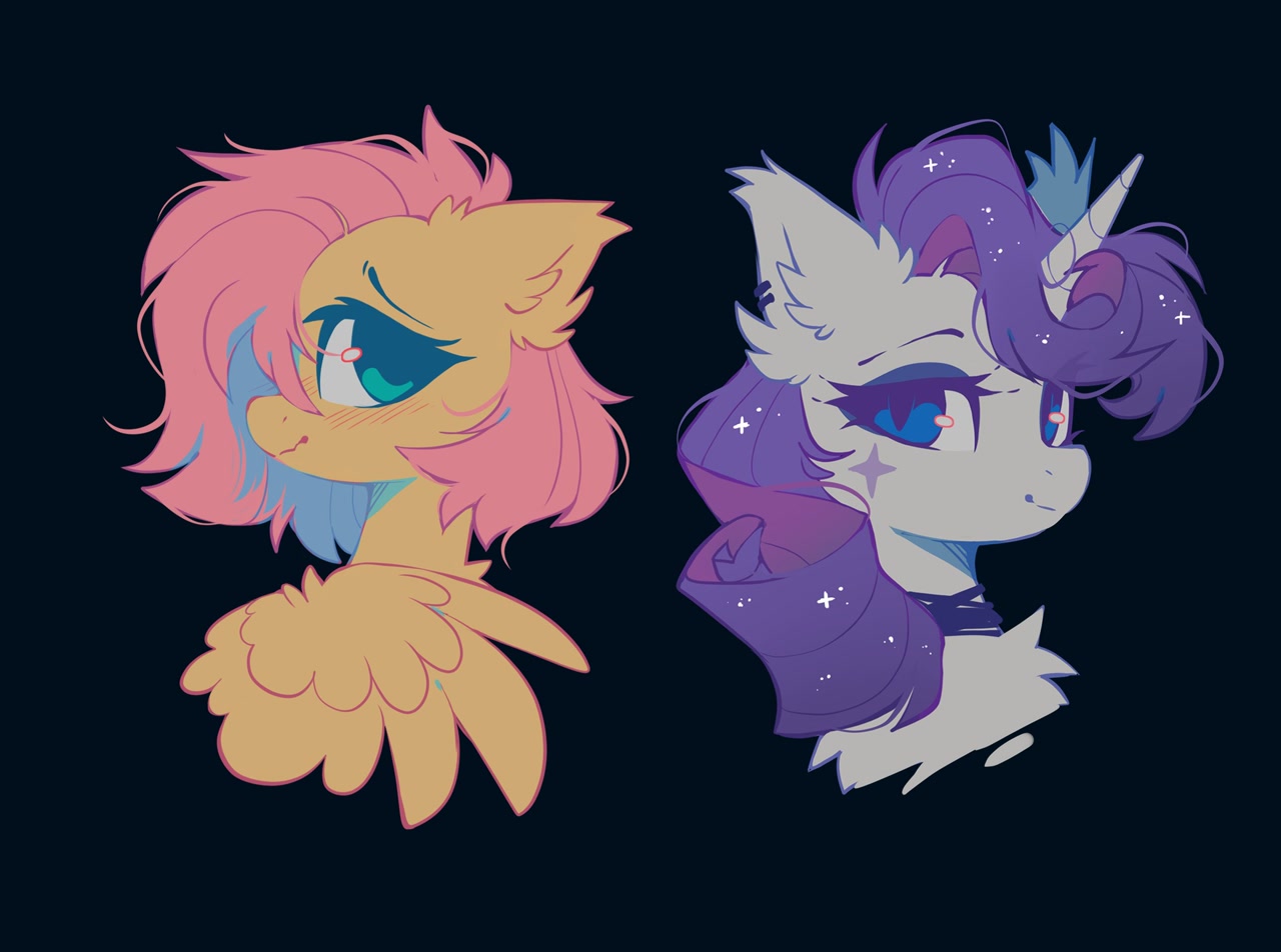 #3340103 - safe, artist:mirtash, fluttershy, rarity, pegasus, pony ...