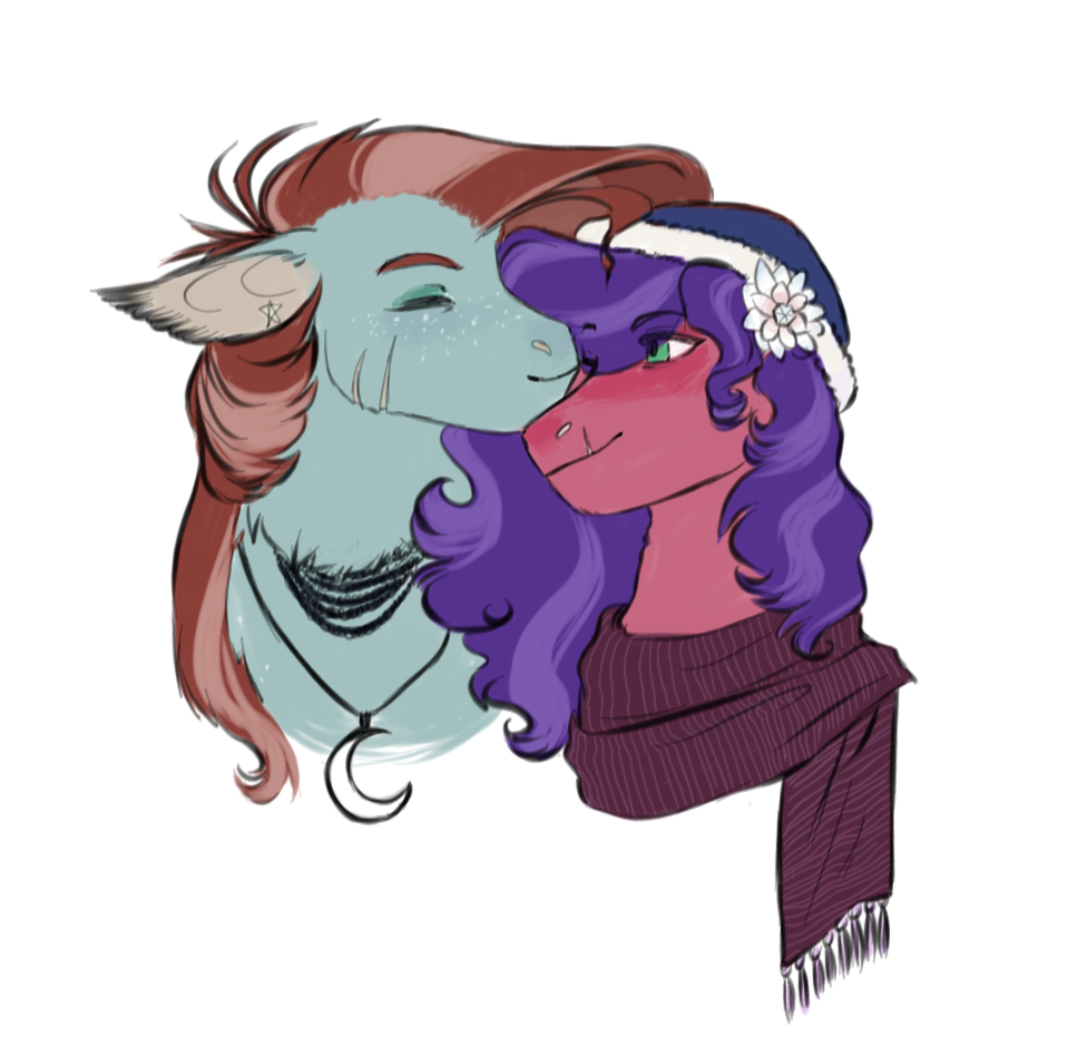 #3355277 - safe, artist:penrosa, oc, oc only, pony, beanie, blushing ...