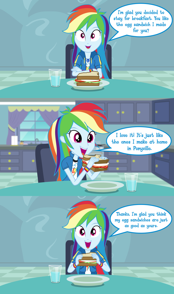 #3361741 - safe, artist:octosquish7260, rainbow dash, human, equestria girls, g4, 3 panel comic ...