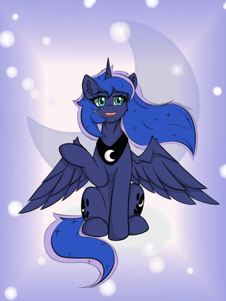 #3362735 - safe, artist:門久, princess luna, alicorn, pony, g4, abstract ...