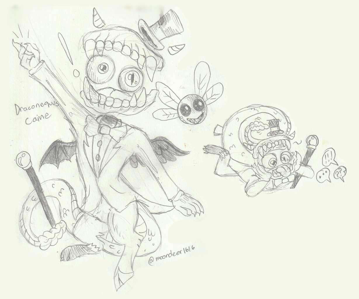 #3363063 - safe, artist:moondeer1616, draconequus, hybrid, parasprite ...