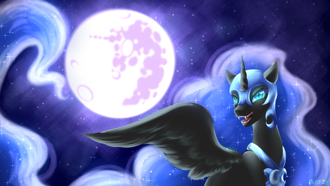 #3363542 - safe, artist:n3tt0l, nightmare moon, alicorn, pony, g4, cat ...