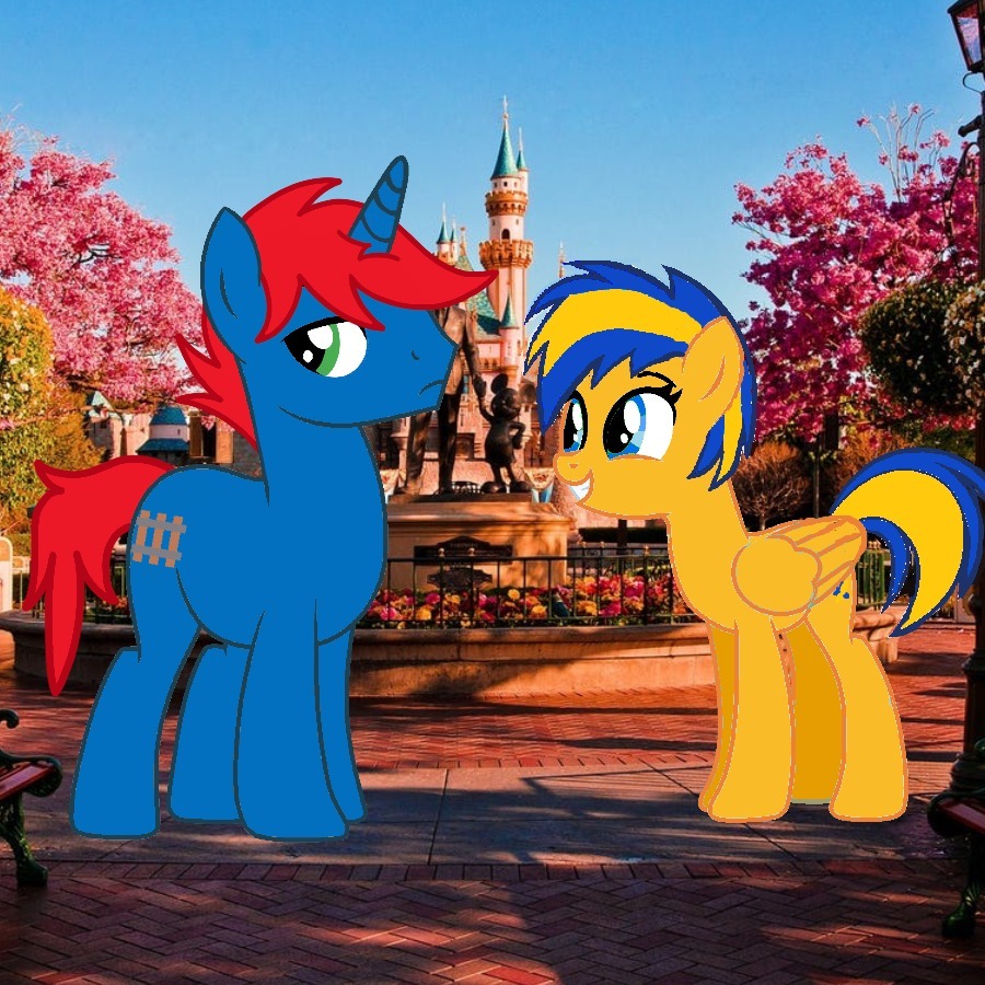 #3365110 - safe, artist:mlpfan3991, oc, oc only, oc:flare spark, oc:train track, pegasus ...