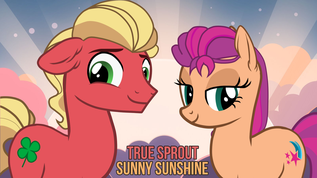 #3369910 - safe, artist:true sprout, artist:vitariel, sprout cloverleaf, sunny starscout, oc, oc ...