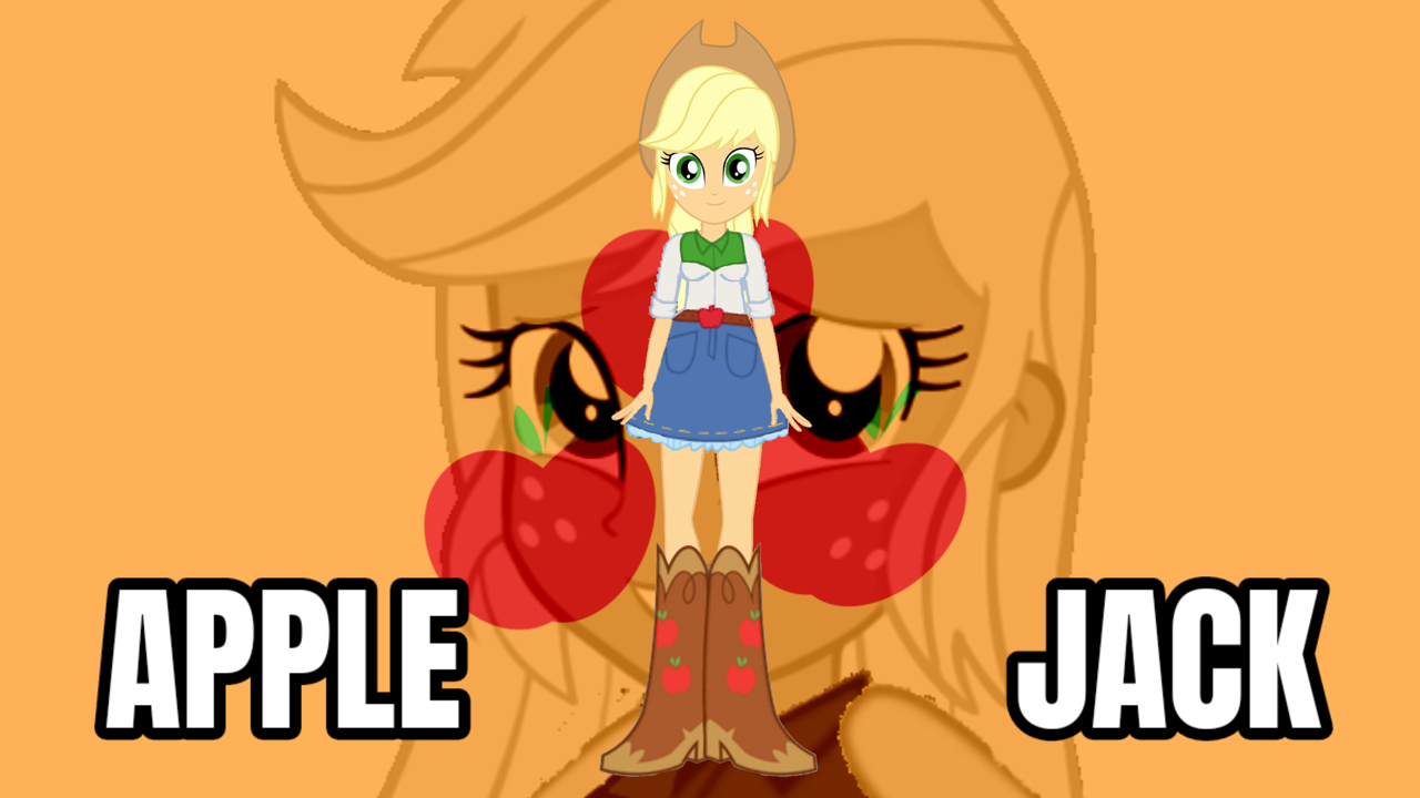 #3371048 - safe, artist:qbert2kcat, applejack, human, equestria girls ...