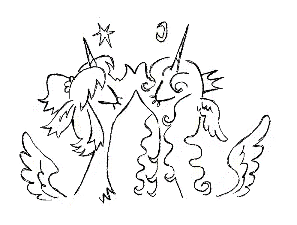 #3371157 - safe, artist:peaceandlove26, princess luna, twilight sparkle ...