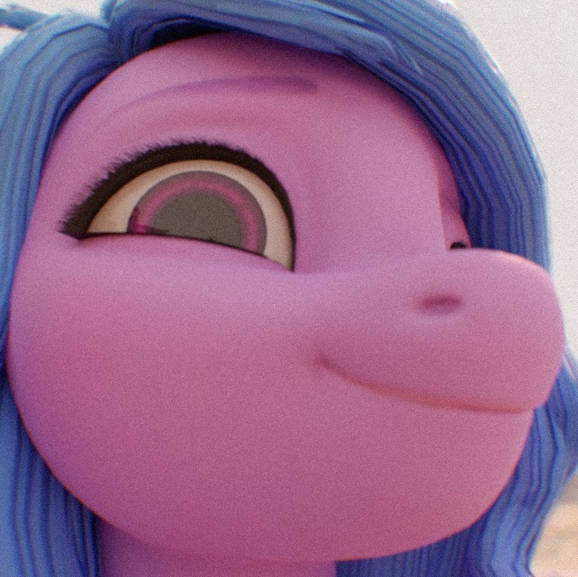 #3371747 - safe, artist:makaryo, izzy moonbow, pony, unicorn, g5, 3d, close-up, cute, female ...