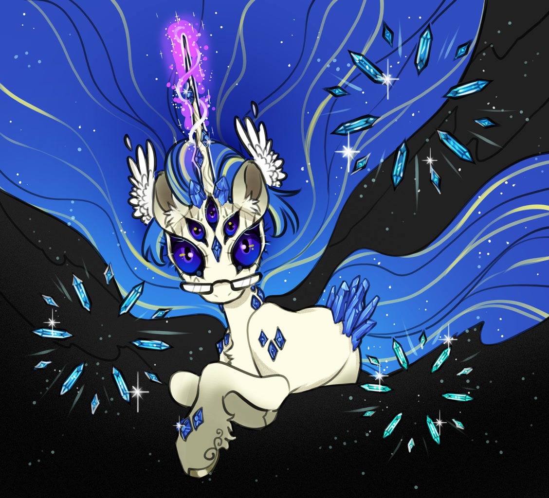 #3371812 - safe, artist:opalacorn, oc, oc only, unicorn, blue sclera, chest fluff, commission ...