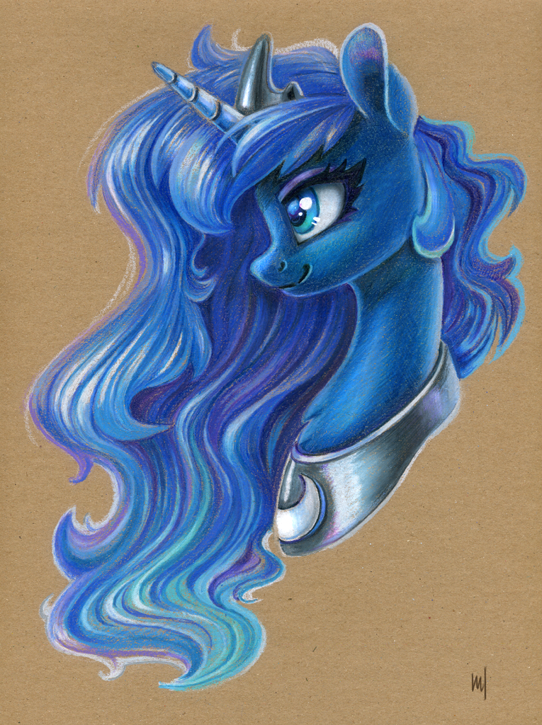 #3373384 - safe, artist:maytee, princess luna, alicorn, pony, g4, bust ...
