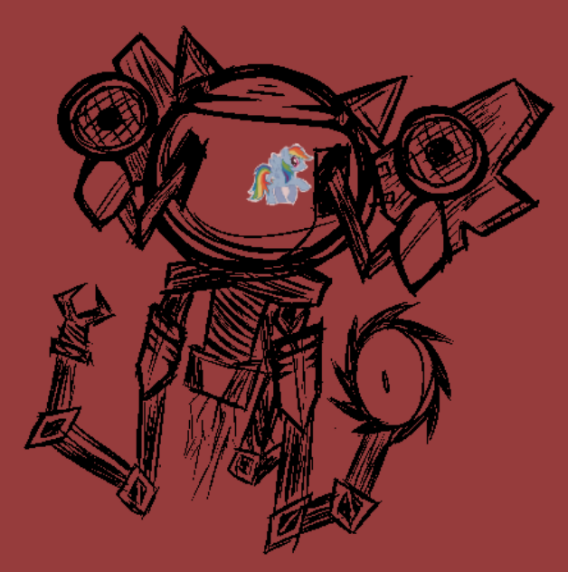 #3373689 - safe, artist:xxv4mp_g4z3rxx, rainbow dash, robot, barely ...