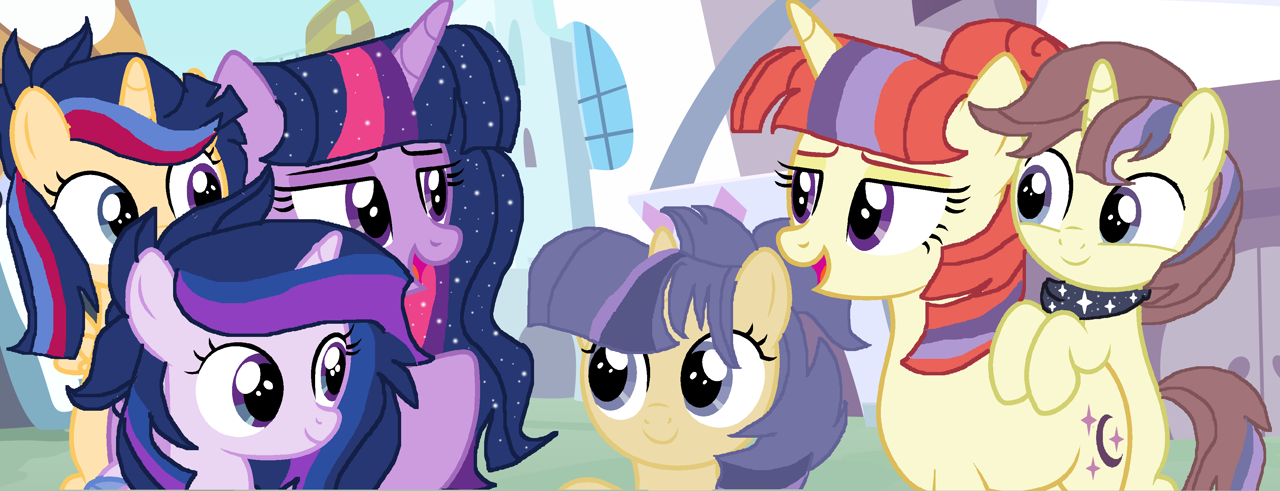 #3374332 - safe, artist:galaxynightsparkle, moondancer, twilight sparkle, oc, oc:galaxy night ...