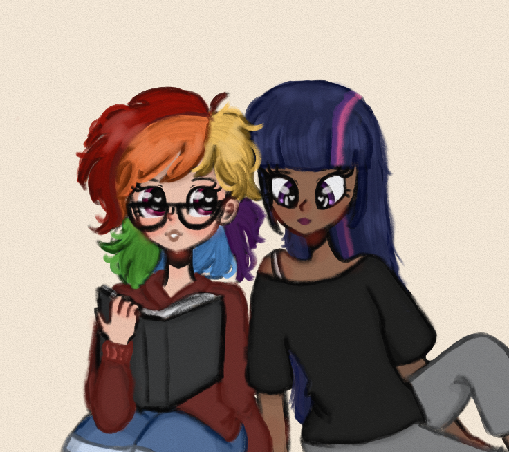#3358057 - safe, artist:artmiiracle, rainbow dash, twilight sparkle ...