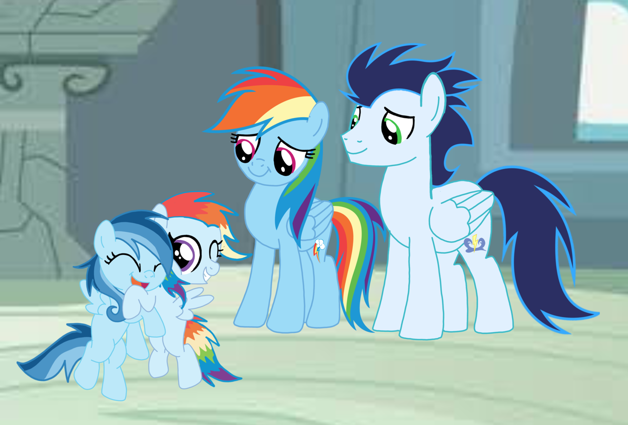 #3359847 - artist needed, safe, rainbow dash, soarin', oc, oc:ragtag ...