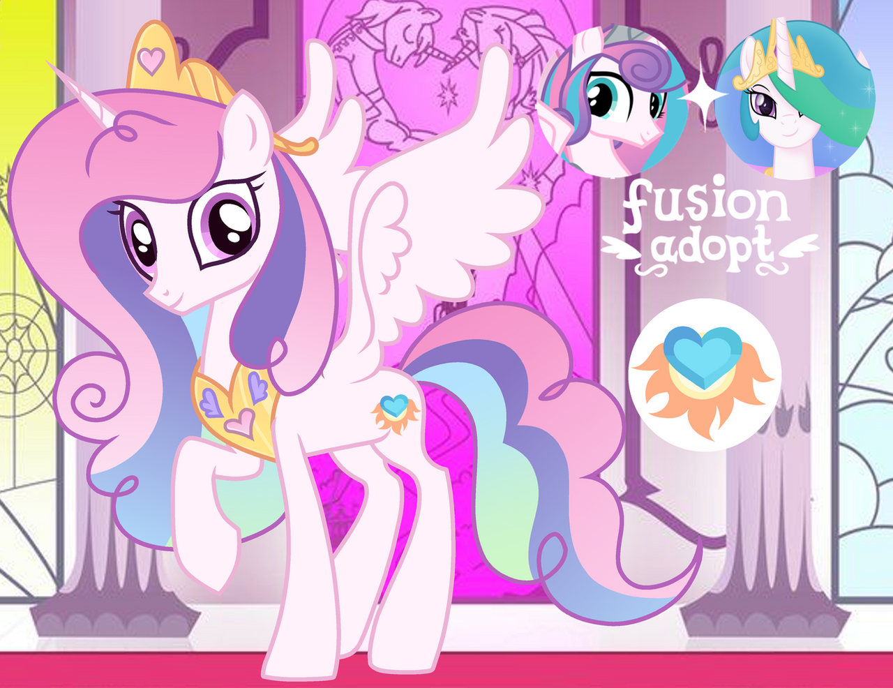 #3375278 - safe, artist:vi45, princess celestia, princess flurry heart, oc, alicorn, pony, g4 ...