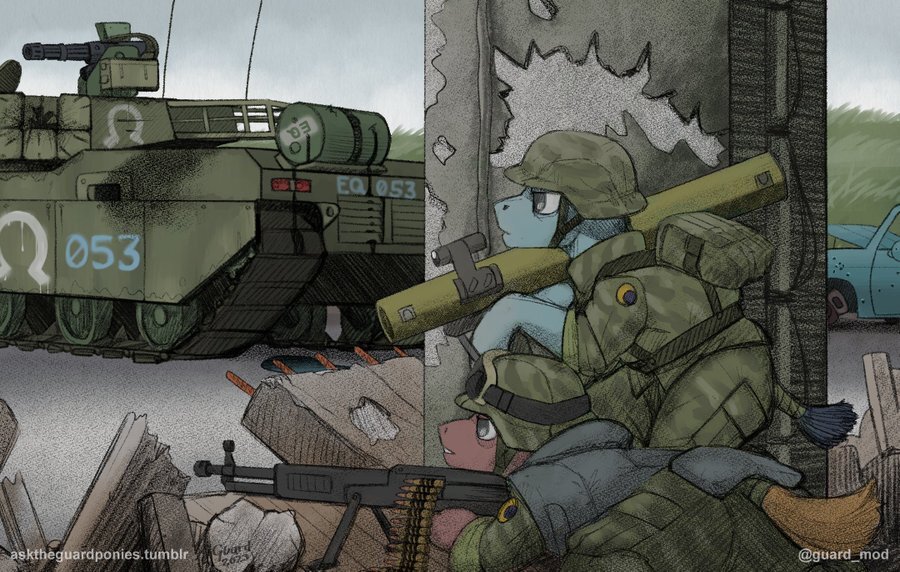 #3380658 - safe, artist:guard-mod, pony, clothes, gun, helmet, machine ...