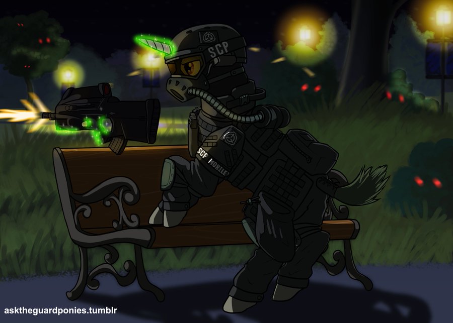 #3380666 - safe, artist:guard-mod, pony, unicorn, armor, assault rifle ...