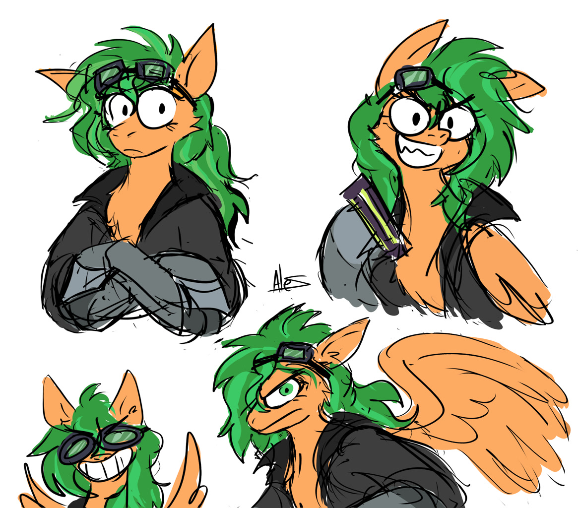 #3381720 - safe, artist:thunter, oc, oc only, oc:atom smasher, cyborg ...