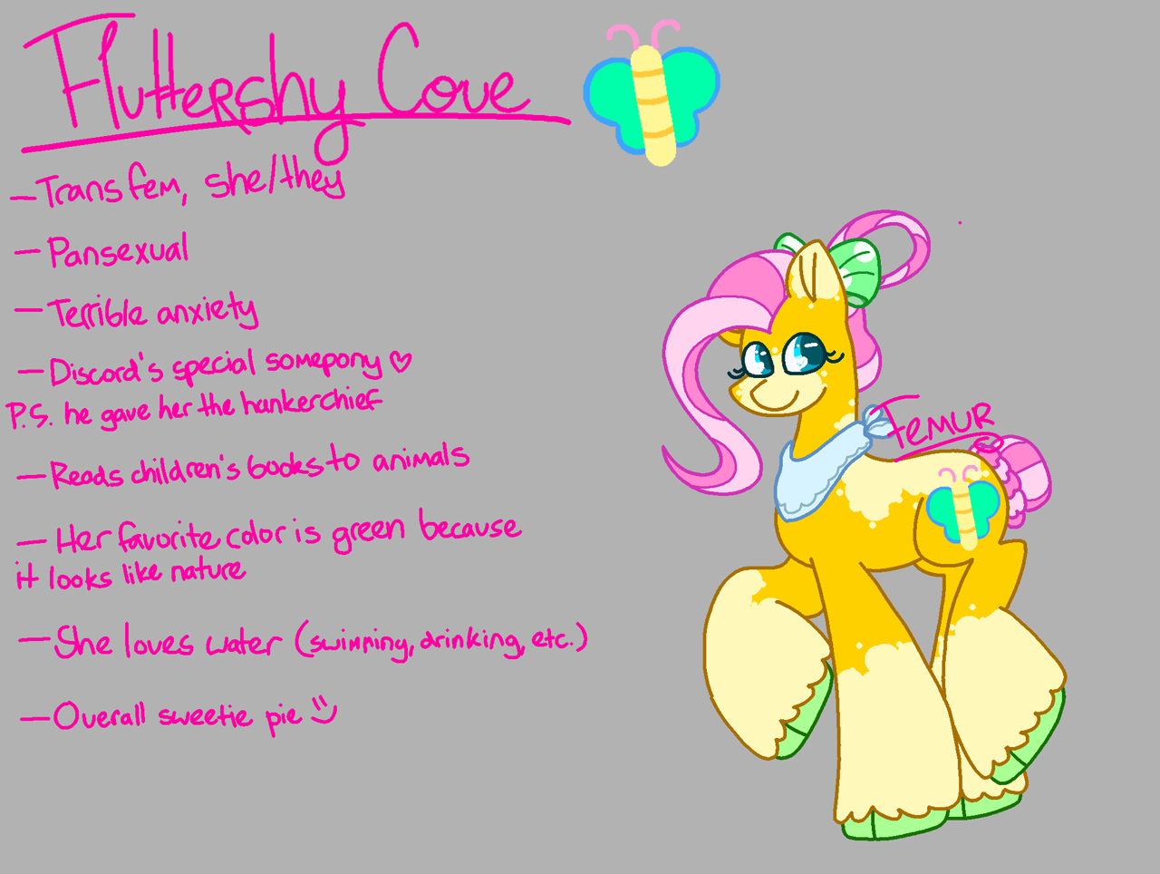 #3382218 - safe, artist:femurthechangeling, fluttershy, earth pony, pony, g4, alternate cutie ...