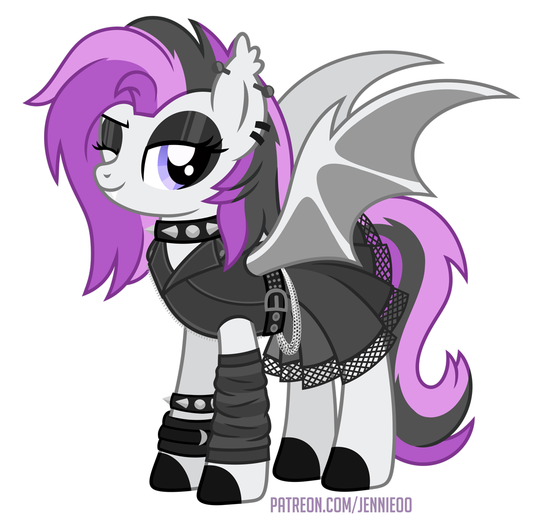 #3382823 - safe, artist:jennieoo, oc, oc only, oc:moonstone, bat pony, pony, g4, belt, collar ...