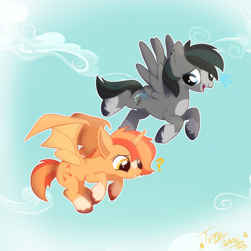 #3383036 - safe, artist:sunnysurefire, oc, oc only, oc:inky doodles, oc:sunny surefire, alicorn ...