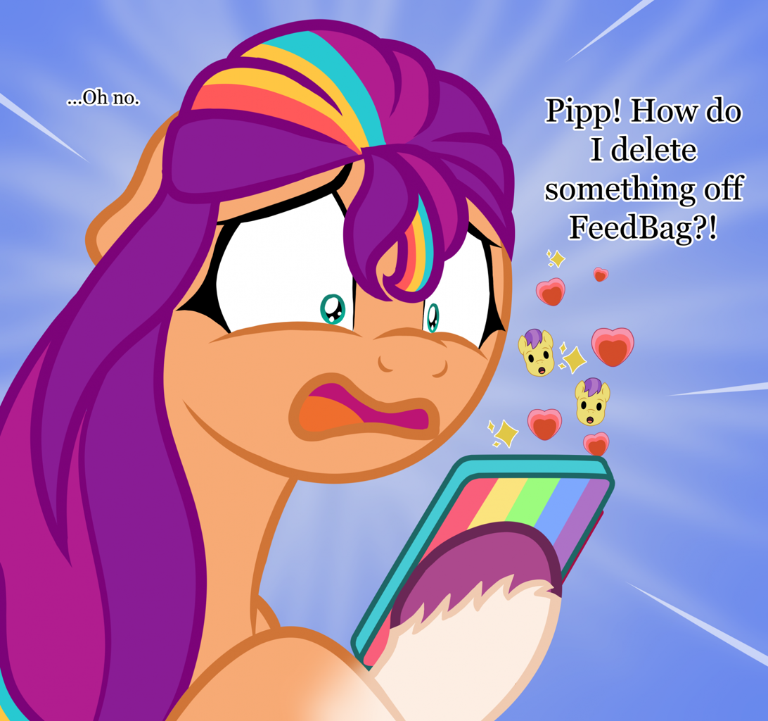 #3383323 - safe, artist:nitei, sunny starscout, earth pony, pony, g4, g5, atg 2024, dialogue ...