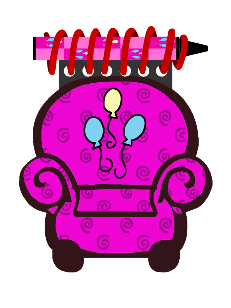 #3383497 - safe, artist:blockslikepl, pinkie pie, g4, armchair, blue's clues, chair, crayon ...