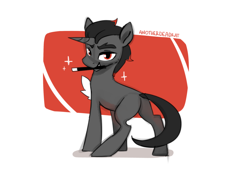 #3383733 - safe, artist:anotherdeadrat, oc, oc only, oc:supershadow_th, pony, black and red ...