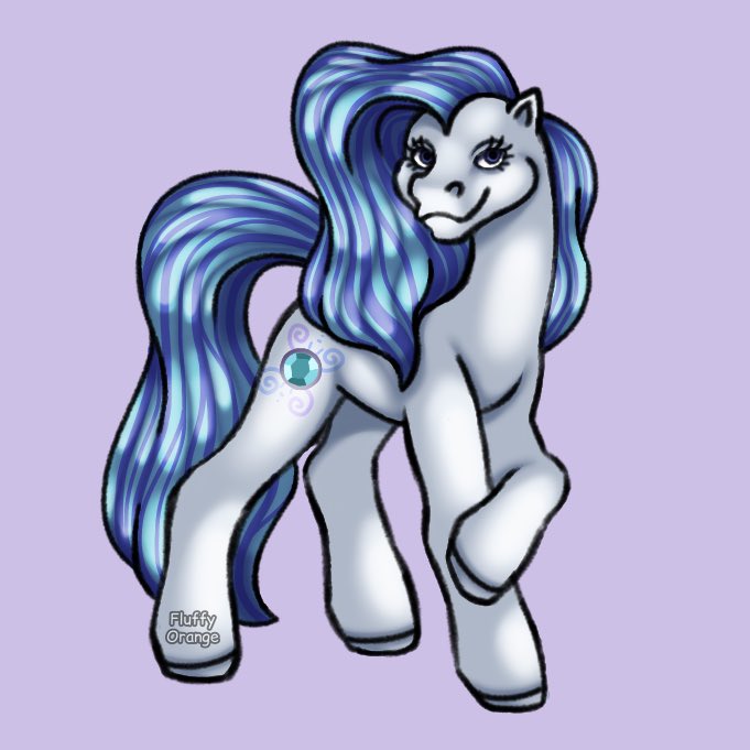 #3384272 - safe, artist:fluffyorange, peri winkle, earth pony, pony, g3, female, mare, purple ...