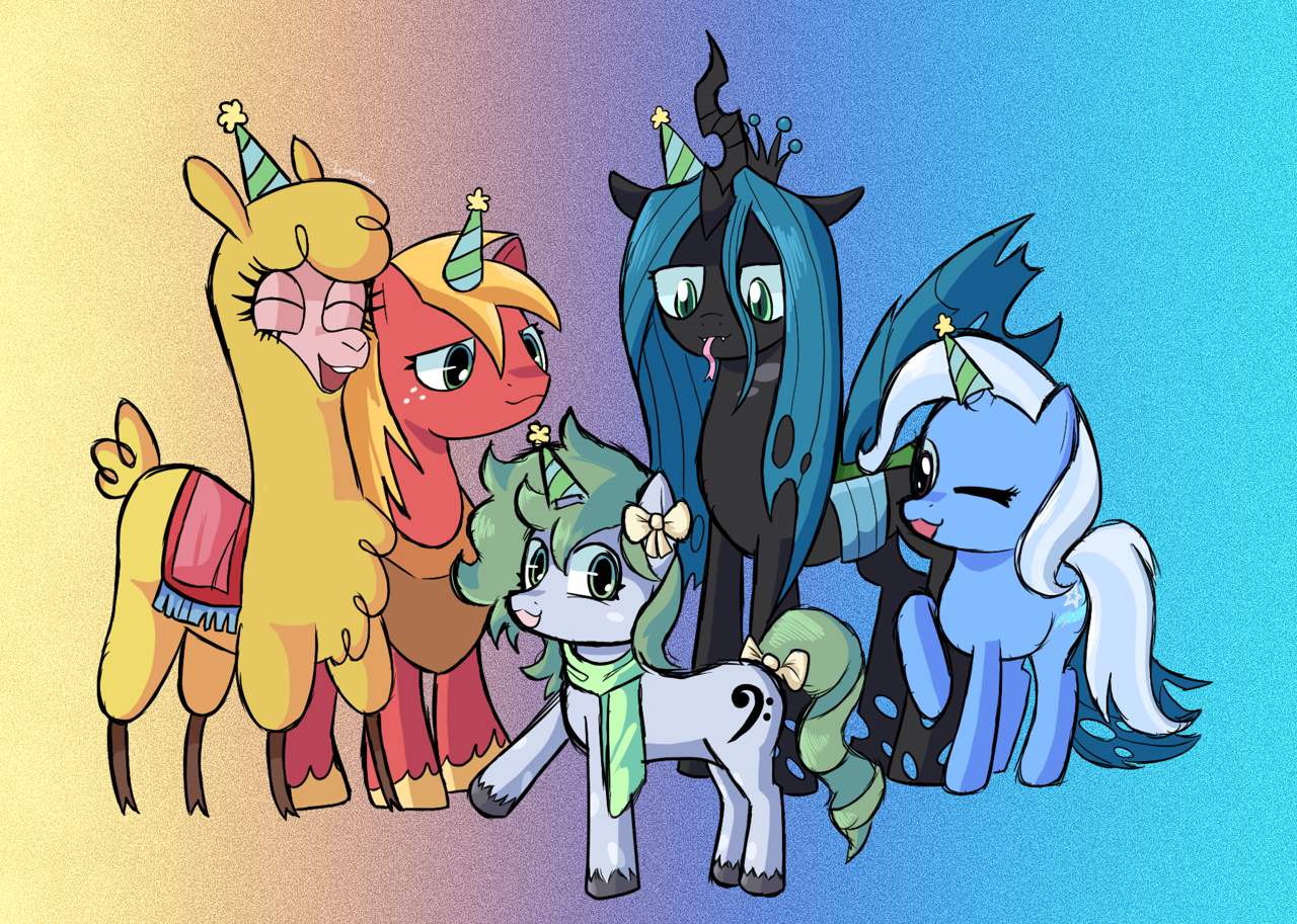 #3385854 - safe, artist:lemomew, big macintosh, paprika (tfh), queen ...