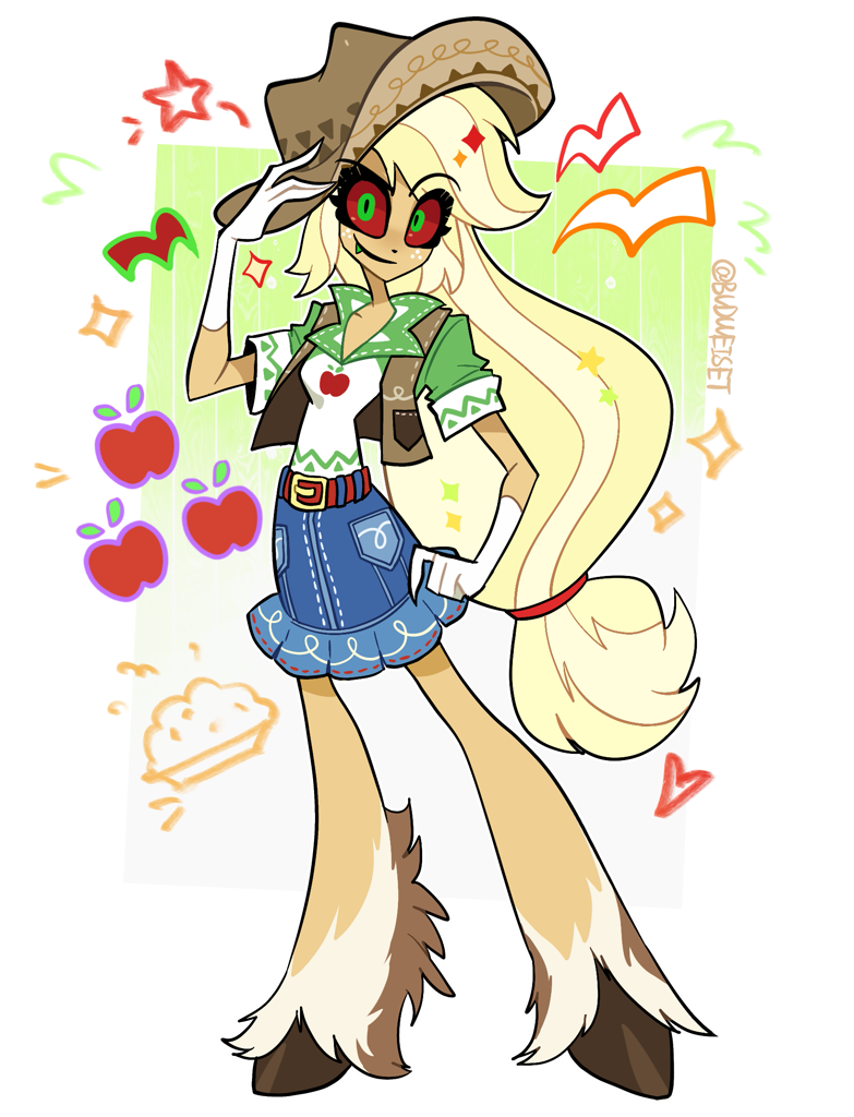 #3375476 - safe, artist:budweiset, part of a set, applejack, demon ...