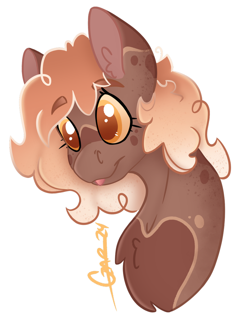 #3390391 - safe, artist:trashpanda czar, oc, oc only, oc:campfire flame, bust, chest fluff, ear ...