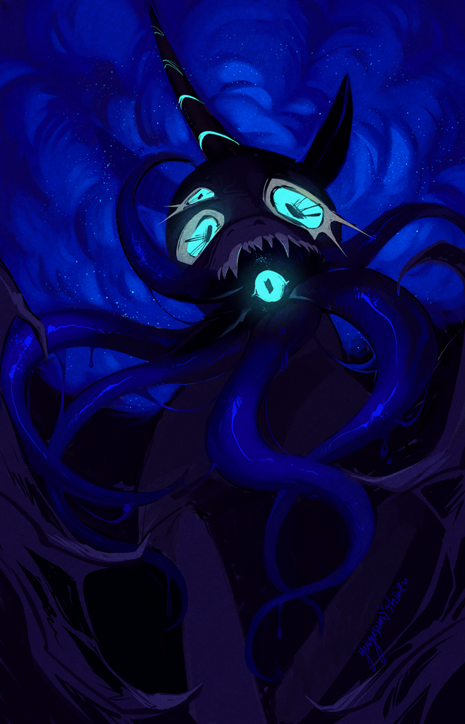 #3391568 - semi-grimdark, artist:yuyusunshine, nightmare moon, alicorn ...