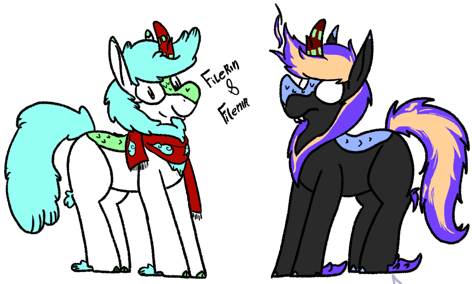 #3392853 - safe, artist:dinexistente, oc, oc only, oc:file folder, kirin, nirik, duo, simple ...