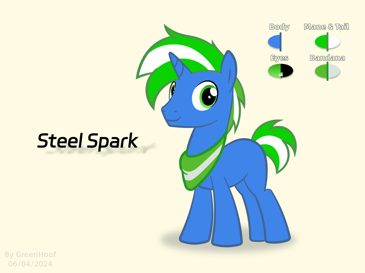 #3377070 - safe, artist:greenhoof, oc, oc only, oc:steel spark, pony ...