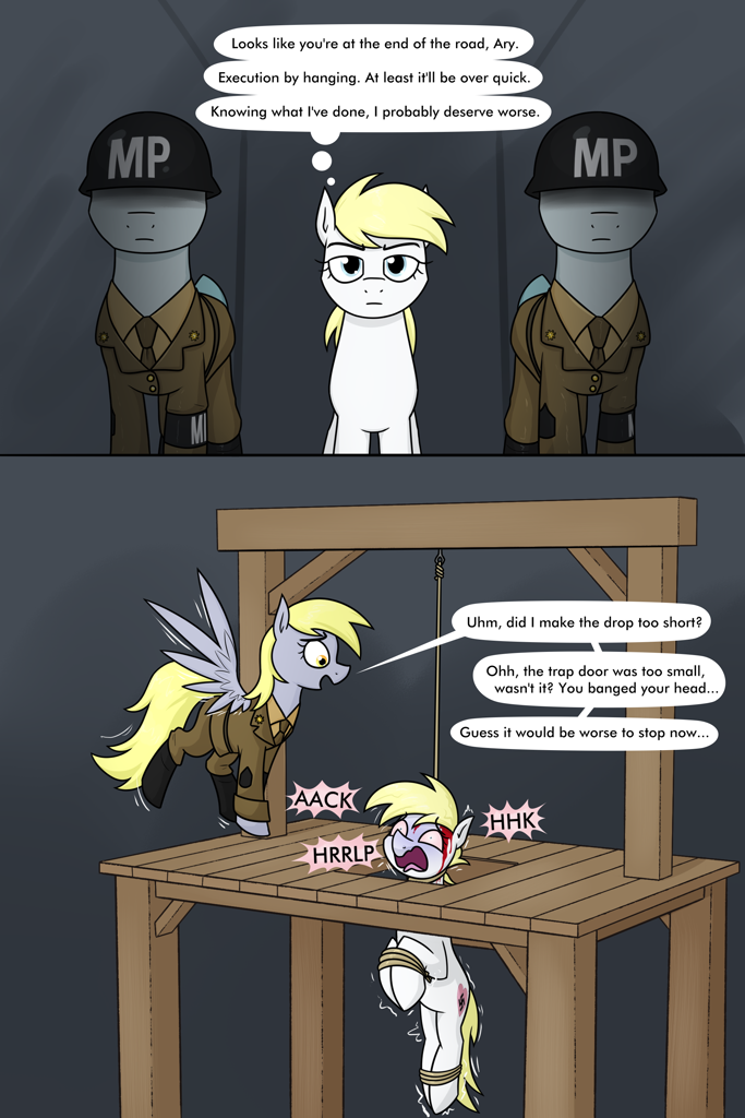 #3378557 - grimdark, artist:moonatik, derpy hooves, oc, oc:aryanne, earth pony, pegasus, pony ...