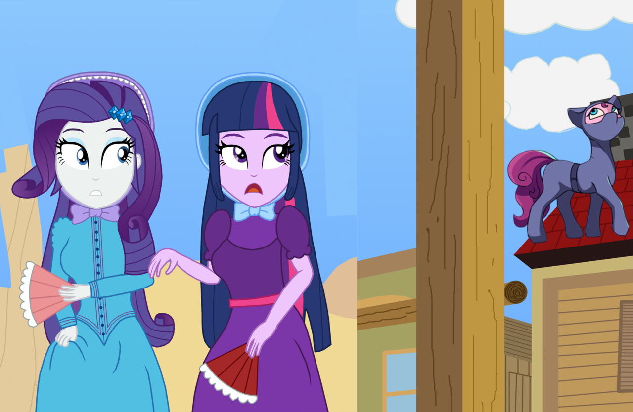 #3399666 - safe, artist:robukun, pinkie pie, rarity, twilight sparkle, earth pony, human, pony ...