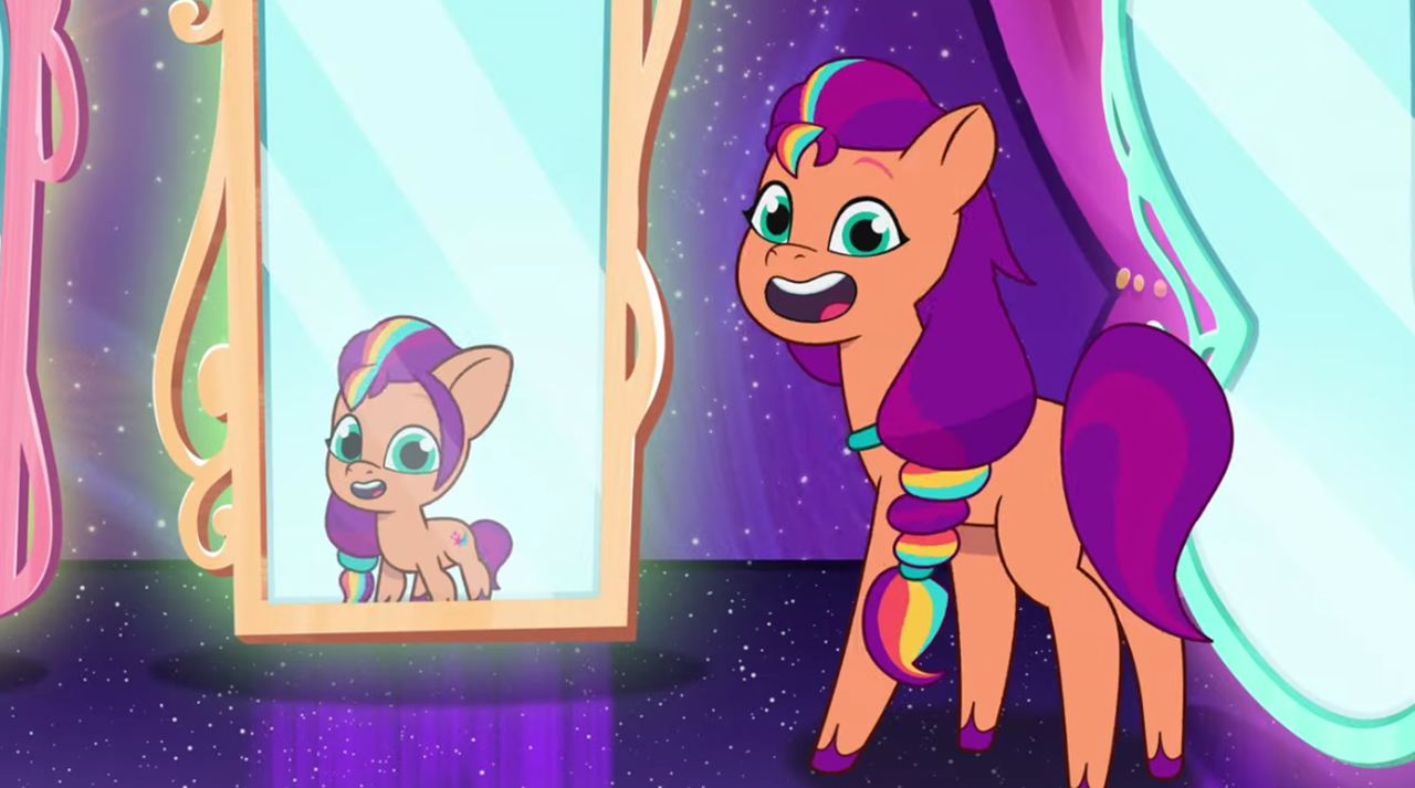 #3399923 - safe, screencap, sunny starscout, pony, g5, hall-o-marers ...