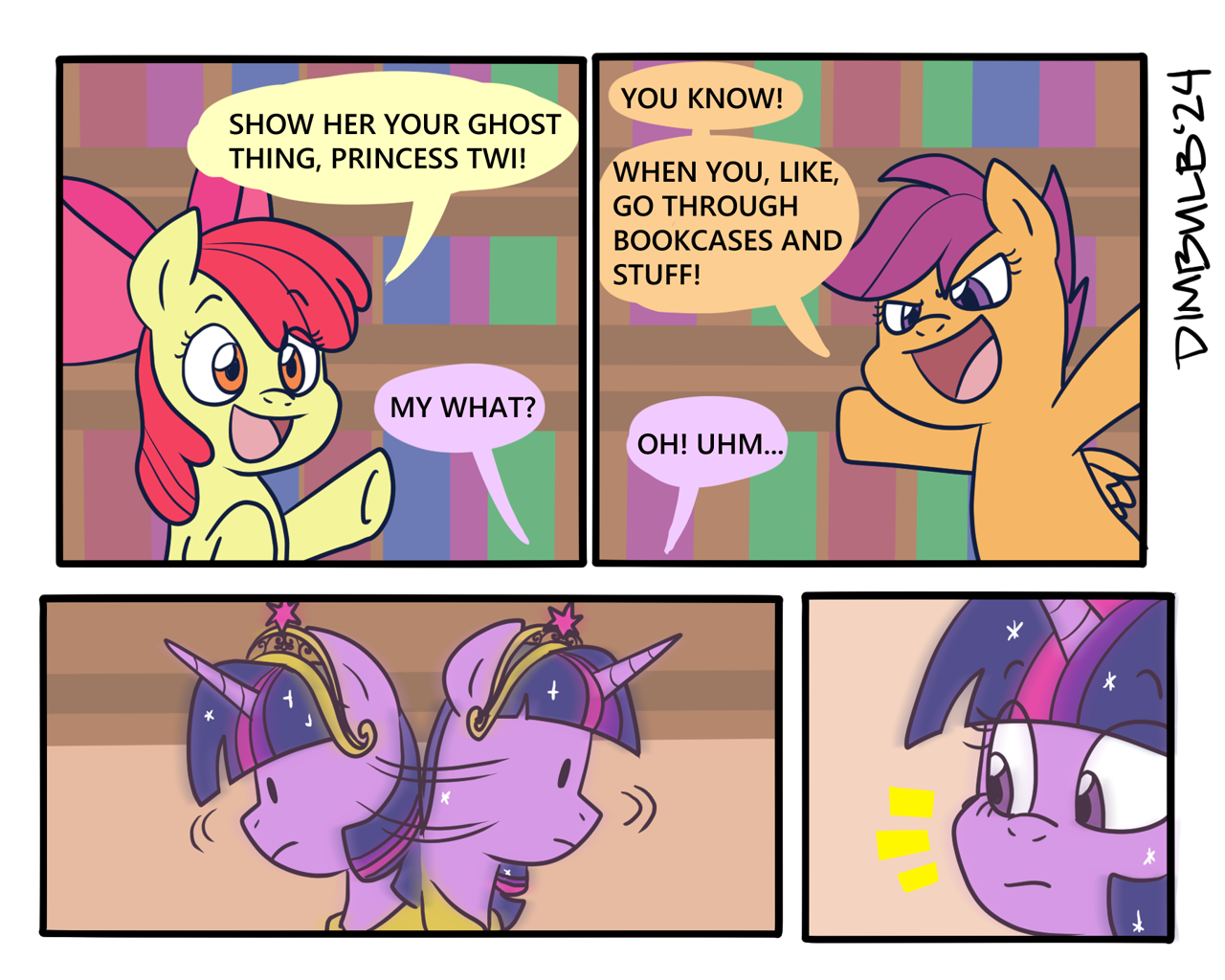 #3399953 - safe, artist:dimbulb, apple bloom, scootaloo, twilight sparkle, alicorn, earth pony ...