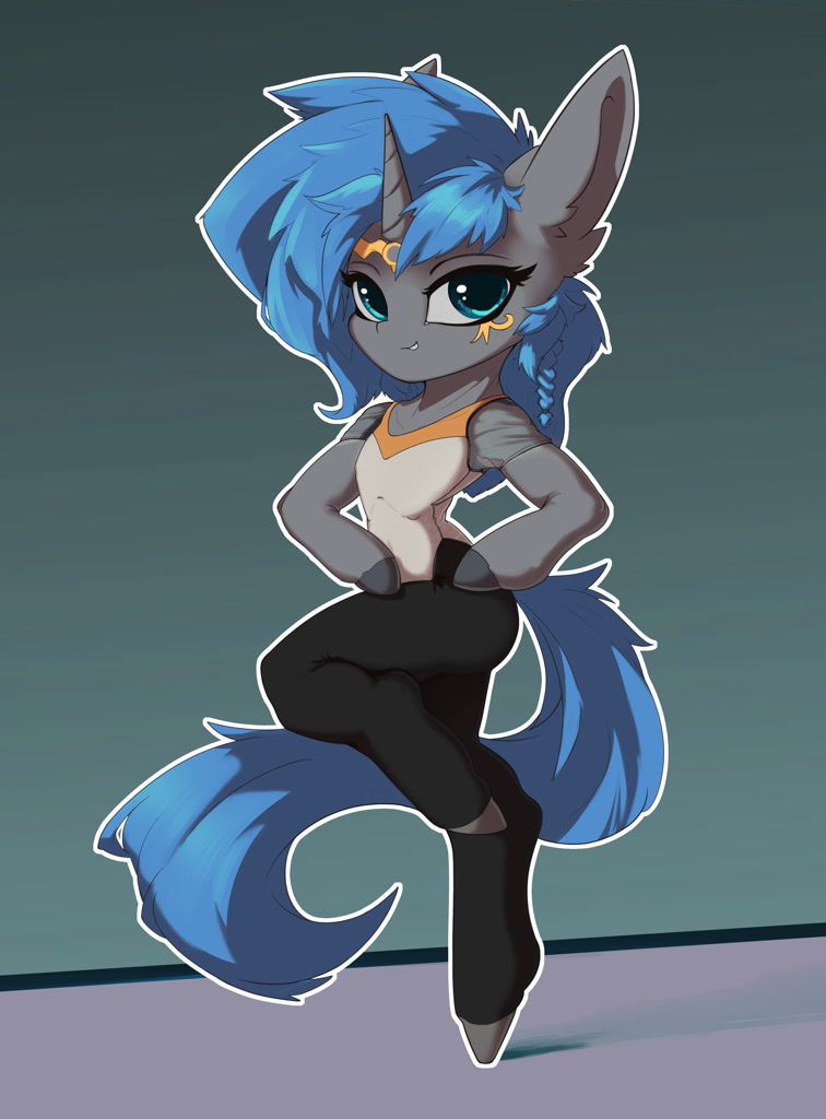 #3400304 - safe, alternate version, artist:zwmushak, oc, oc only, oc:cork, pony, semi-anthro ...