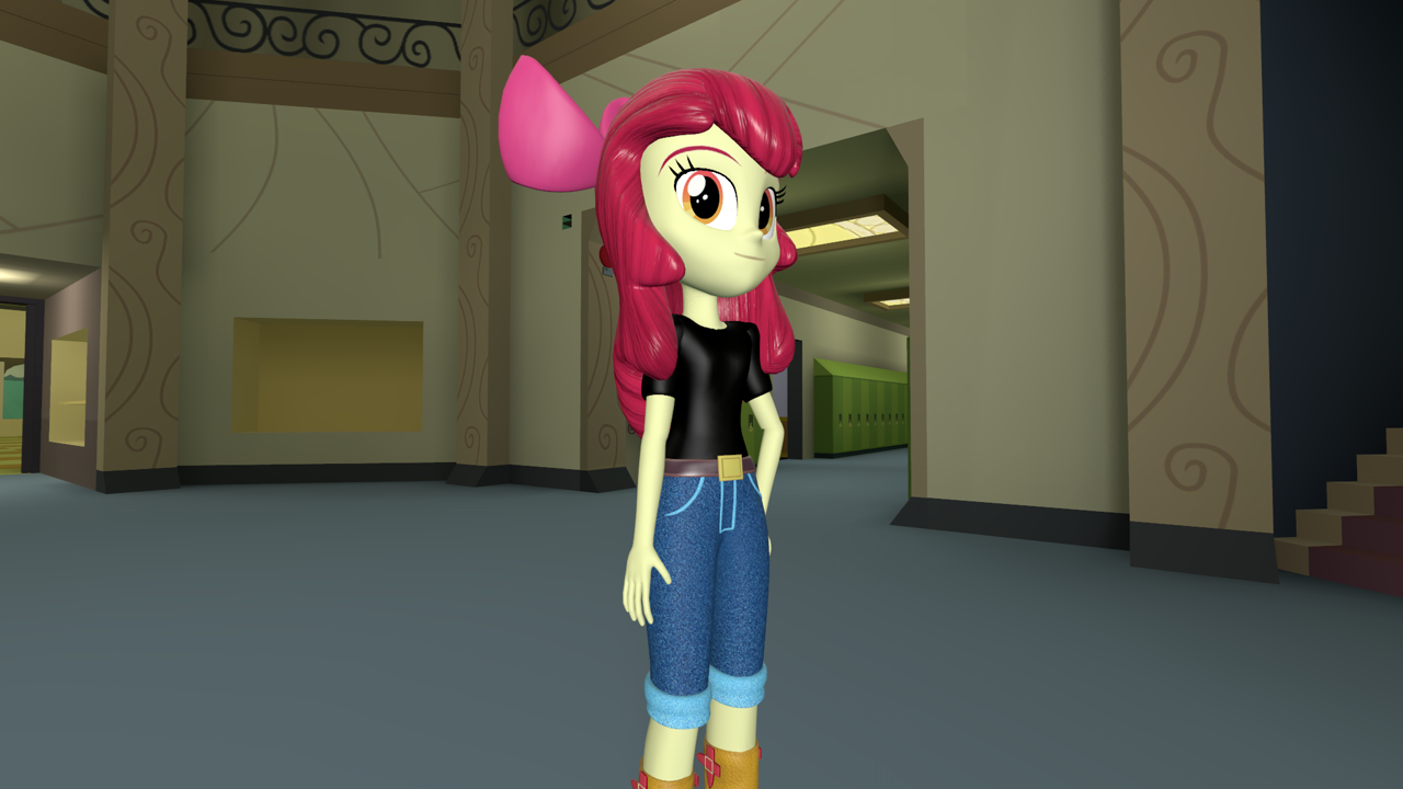 #3404084 - safe, artist:gaelgaming1, apple bloom, human, equestria ...