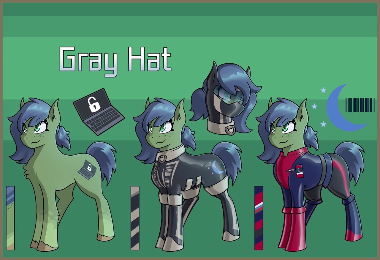 #3404154 - safe, artist:devillustart, oc, oc only, oc:gray hat, earth pony, alternate universe ...