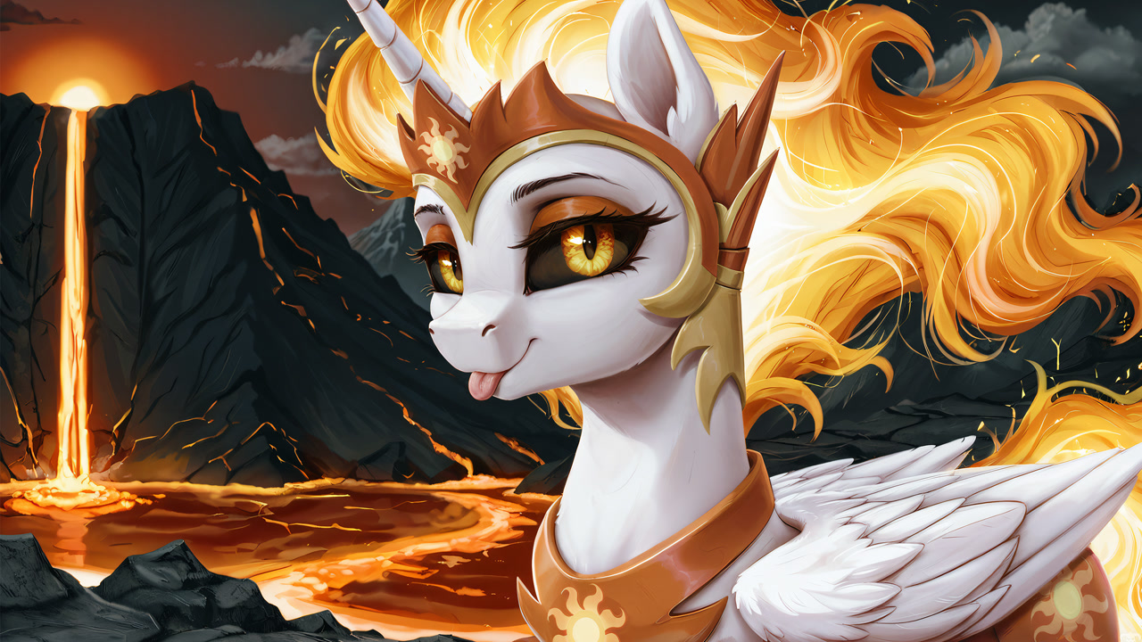 #3405126 - safe, ai assisted, ai content, artist:dovakkins, daybreaker, alicorn, pony, g4, :p ...