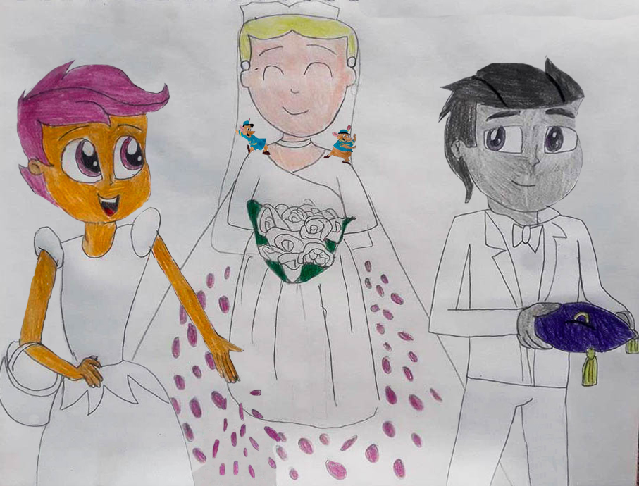 #3405423 - safe, artist:hakdurbin, rumble, scootaloo, human, mouse ...