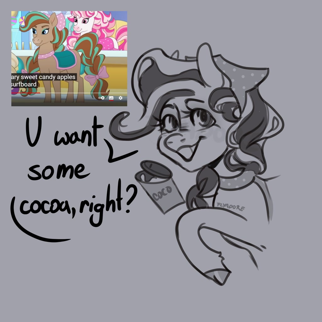 #3405519 - safe, artist:flyadore, horse, bandana, candi (wild manes), chocolate, cocoa (wild ...