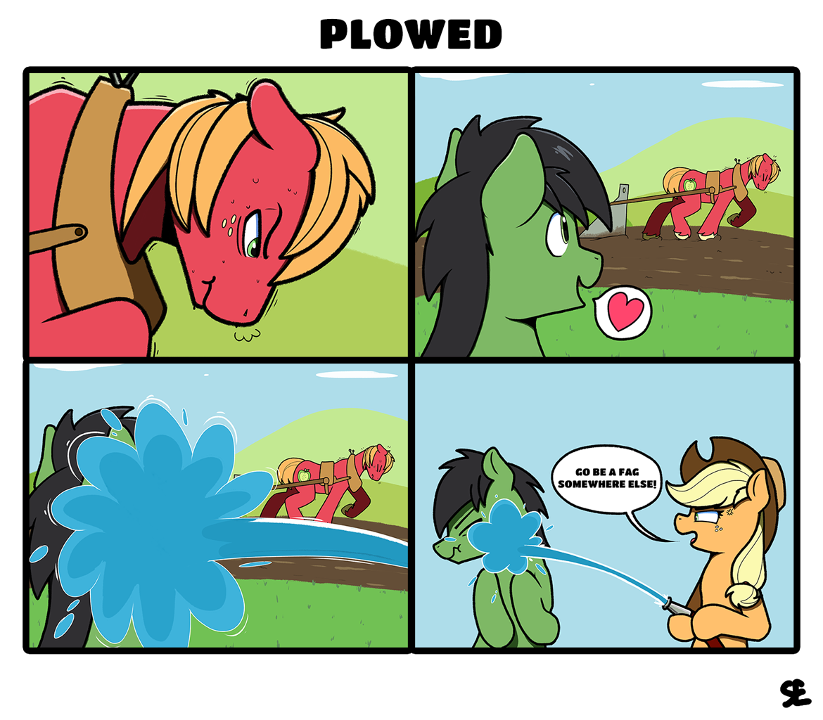 #3406000 - safe, artist:sefastpone, applejack, big macintosh, oc, oc:anon stallion, earth pony ...