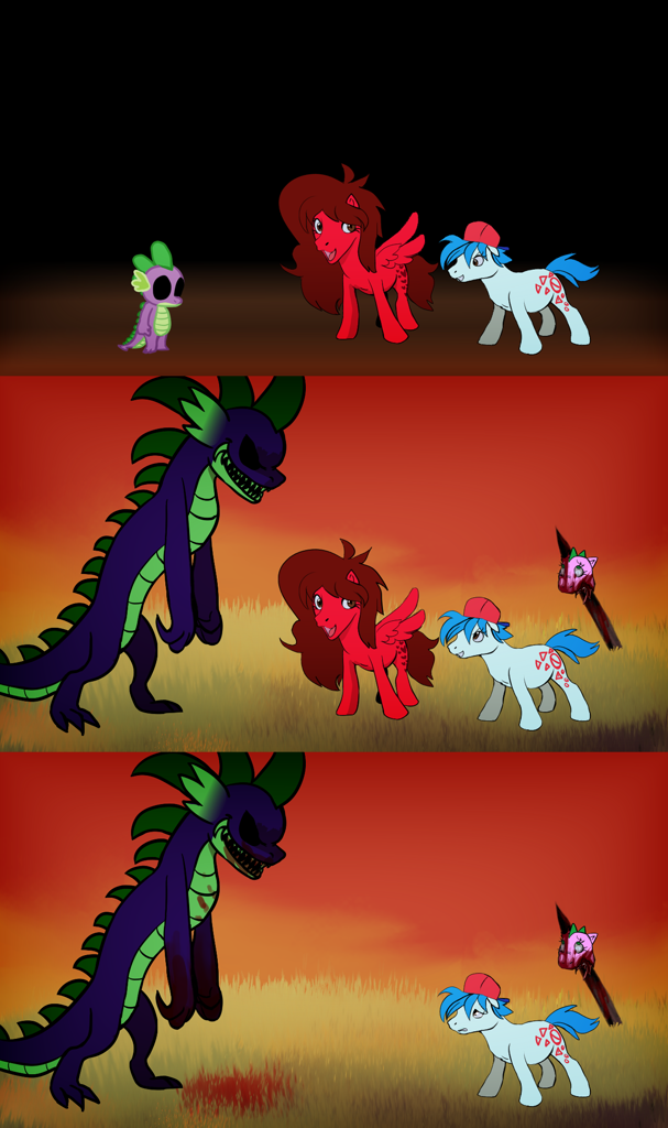 #3406340 - grimdark, grotesque, artist:kennedysalivawolf, spike, spike ...