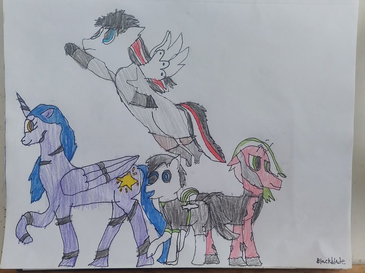 #3407250 - safe, artist:blackblade360, oc, oc only, oc:calkie, oc:calypso (blade's friend's oc ...